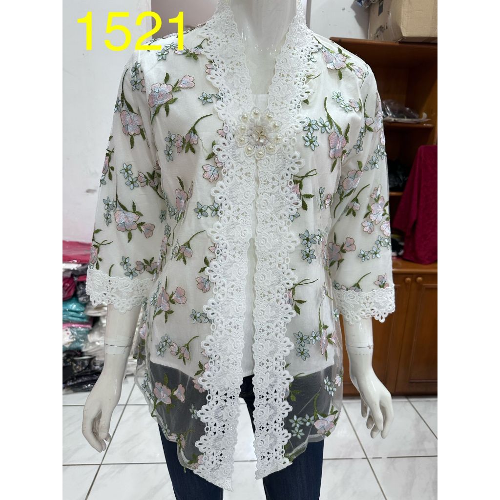 Jual 1521 kebaya rompi tile bordir timbul premium alexuez | Shopee ...
