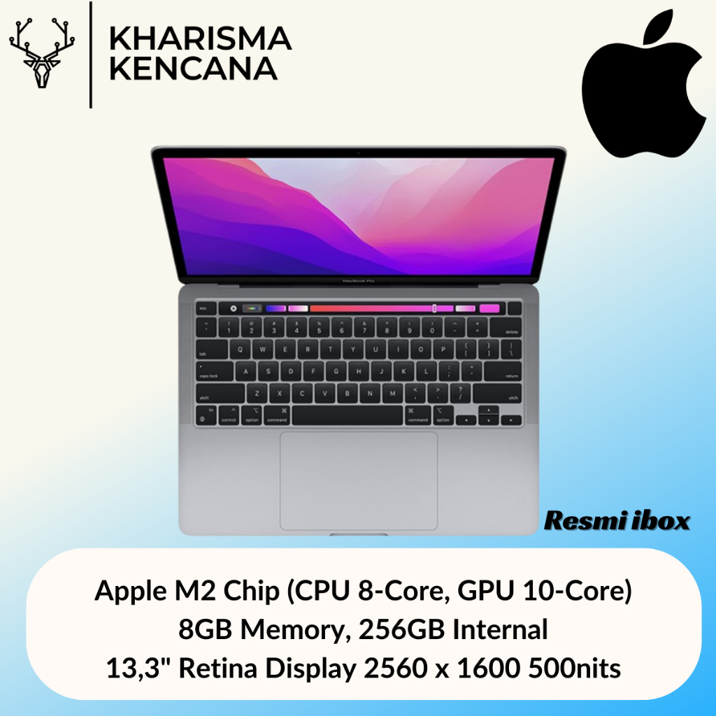 Jual MACBOOK PRO M2 2022 8C CPU 10C GPU 8GB 256GB 13,3inch SPACE GREY | Shopee Indonesia