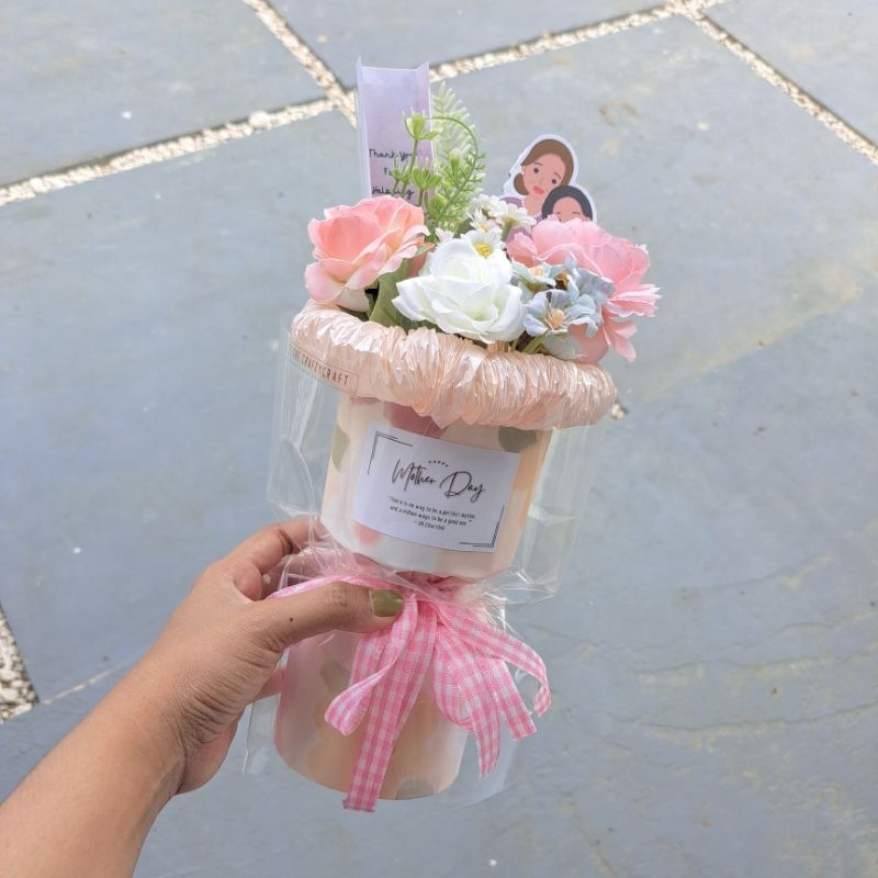 Jual Round buket korean style bouquet bulat ala korea buket hari ibu ...