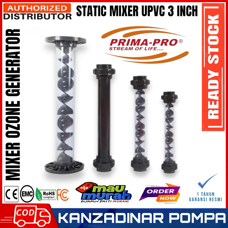 Jual Static Mixer ozone 3inch static mixer ozone 3in bahan PVDF ...