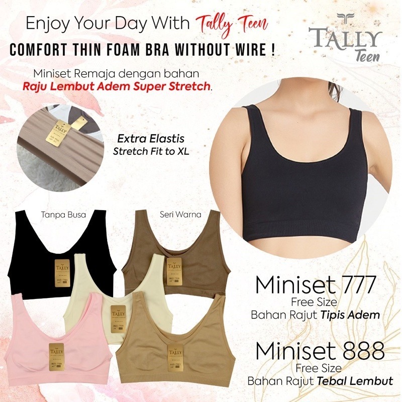 Jual TALLY Miniset Anak Remaja Lembut dan Adem Bahan Rajut | Mini bra ...