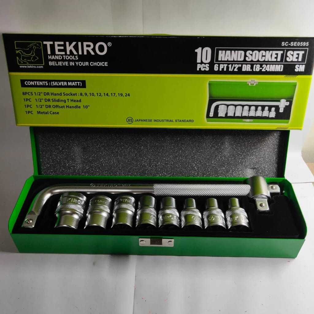 Jual TEKIRO 1/2" DR. 6 PT KUNCI SOK SET 10 PCS (8-24mm) | Shopee Indonesia
