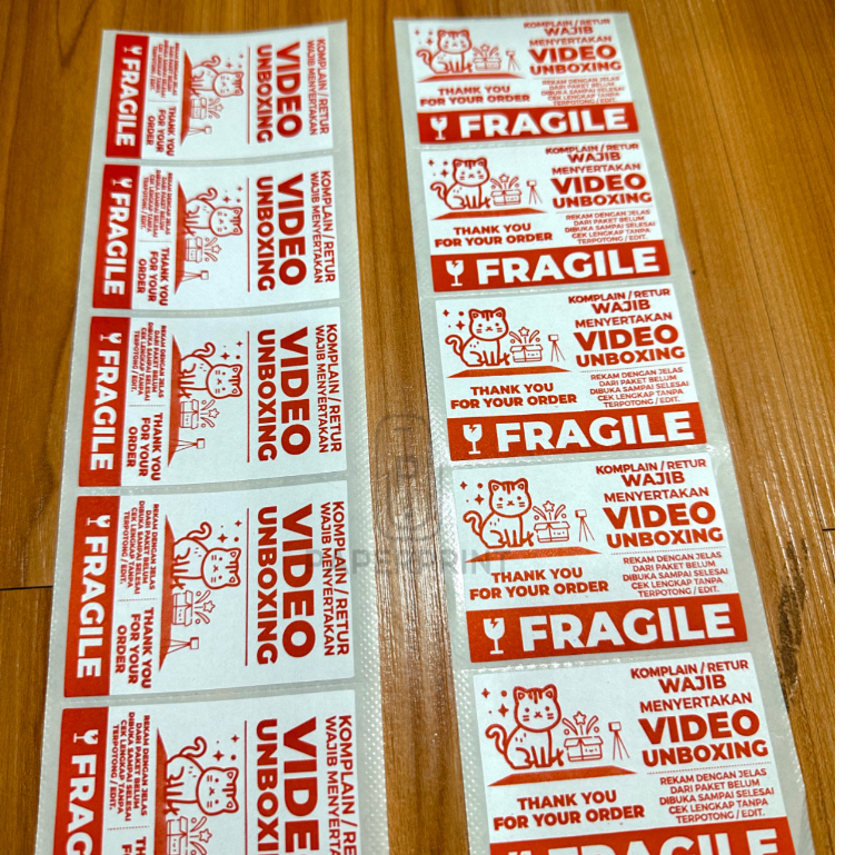 Jual Sticker UNBOXING lucu fragile paket resi 1 pcs | Shopee Indonesia