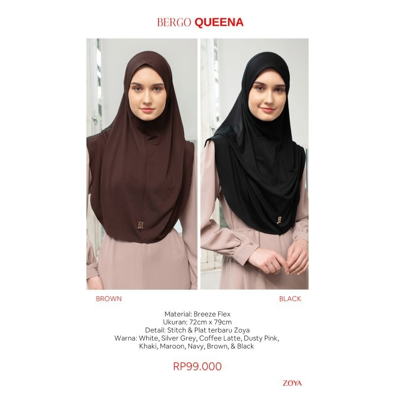 Jual Zoya Queena Bergo Hijab Instan Malay Style | Shopee Indonesia