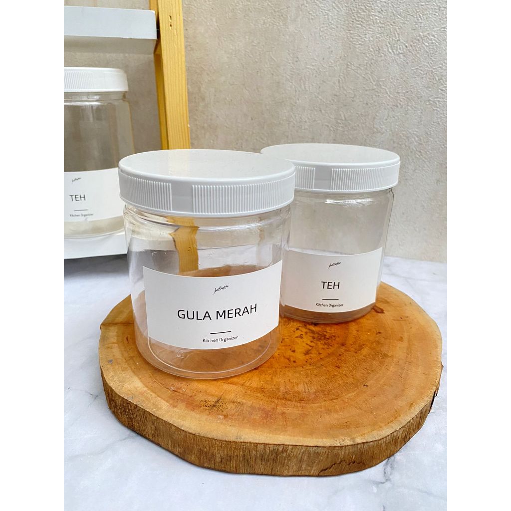 Jual NW LABEL Toples Tempat Bumbu Dapur Set Aesthetic Free Label dan ...