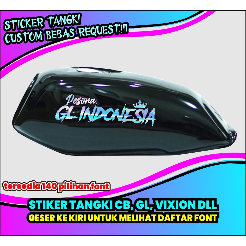 Jual STIKER TANGKI MOTOR CUSTOM NAMA CUTTING HOLOGRAM | Shopee Indonesia