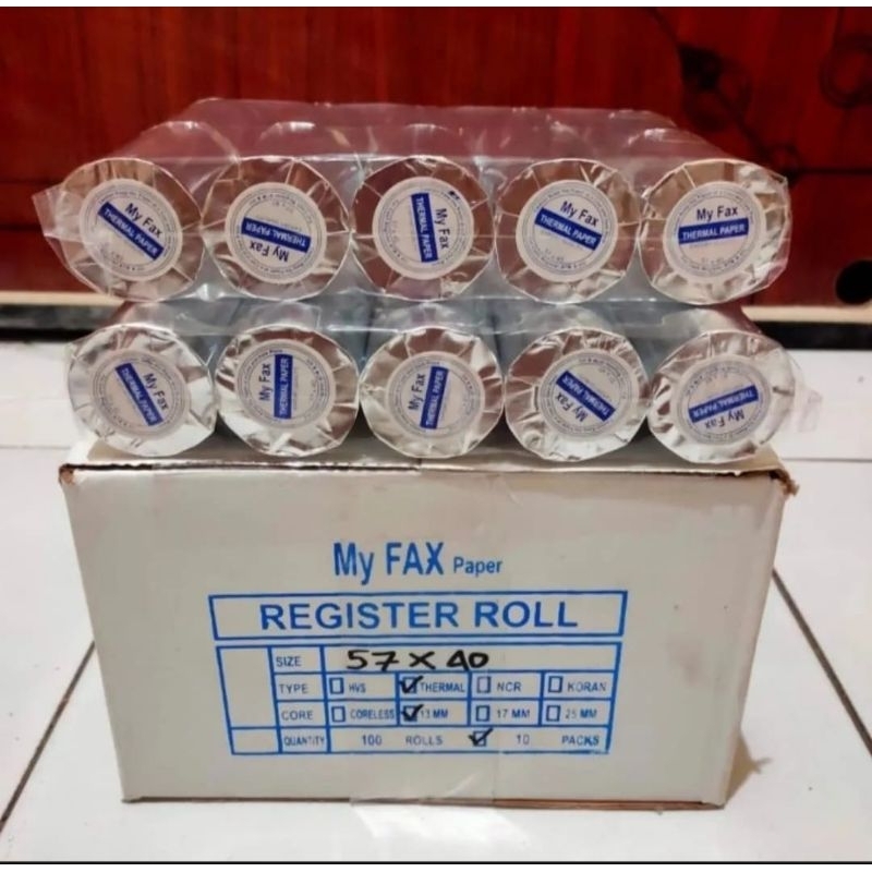 Jual kertas thermal 58x40mm paket 100 Roll ( 1 Dust ) | Shopee Indonesia