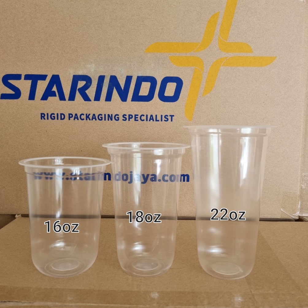 Jual Kualitas Premium.. Gelas Cup Plastik Oval 18oz Starindo Tebal ...
