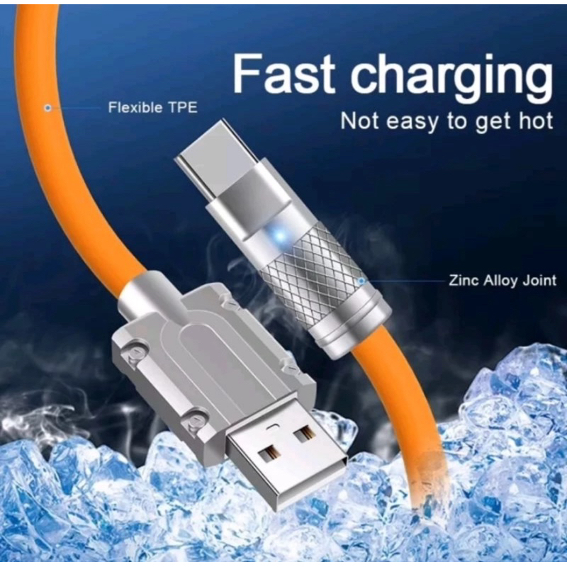 Jual Kabel data type C 120W 6A Fast Charging Super Charger Gaming Cable ...