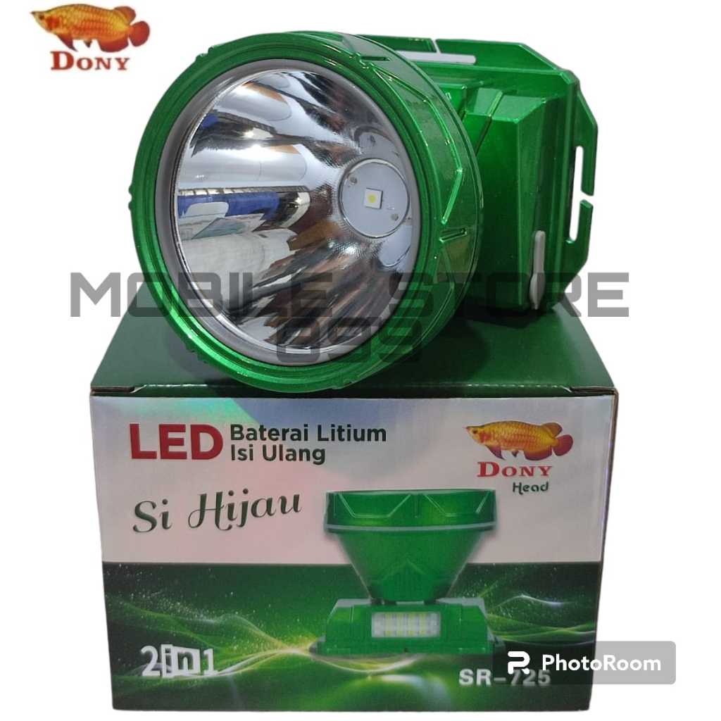 Jual SENTER KEPALA LED DONY SR-725 SI HIJAU - SUPER TERANG DAN JARAK JAUH - 6 MODE CAHAYA ...