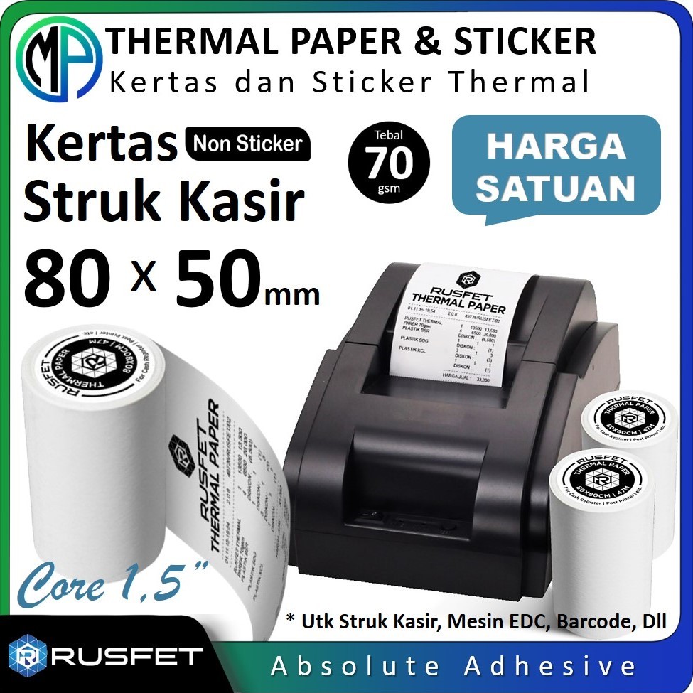 Jual Kertas Printer Thermal 80mm x 50mm / Kertas Termal Struk Kasir ...