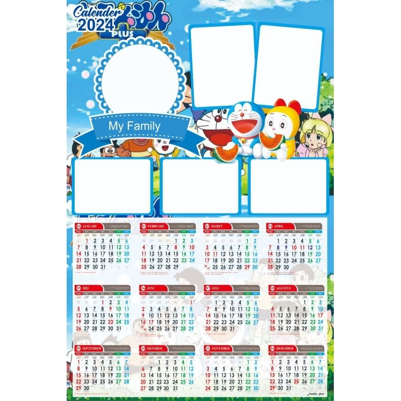 Jual Promo kalender dinding karakter 2024 custom foto sendiri bisa ...