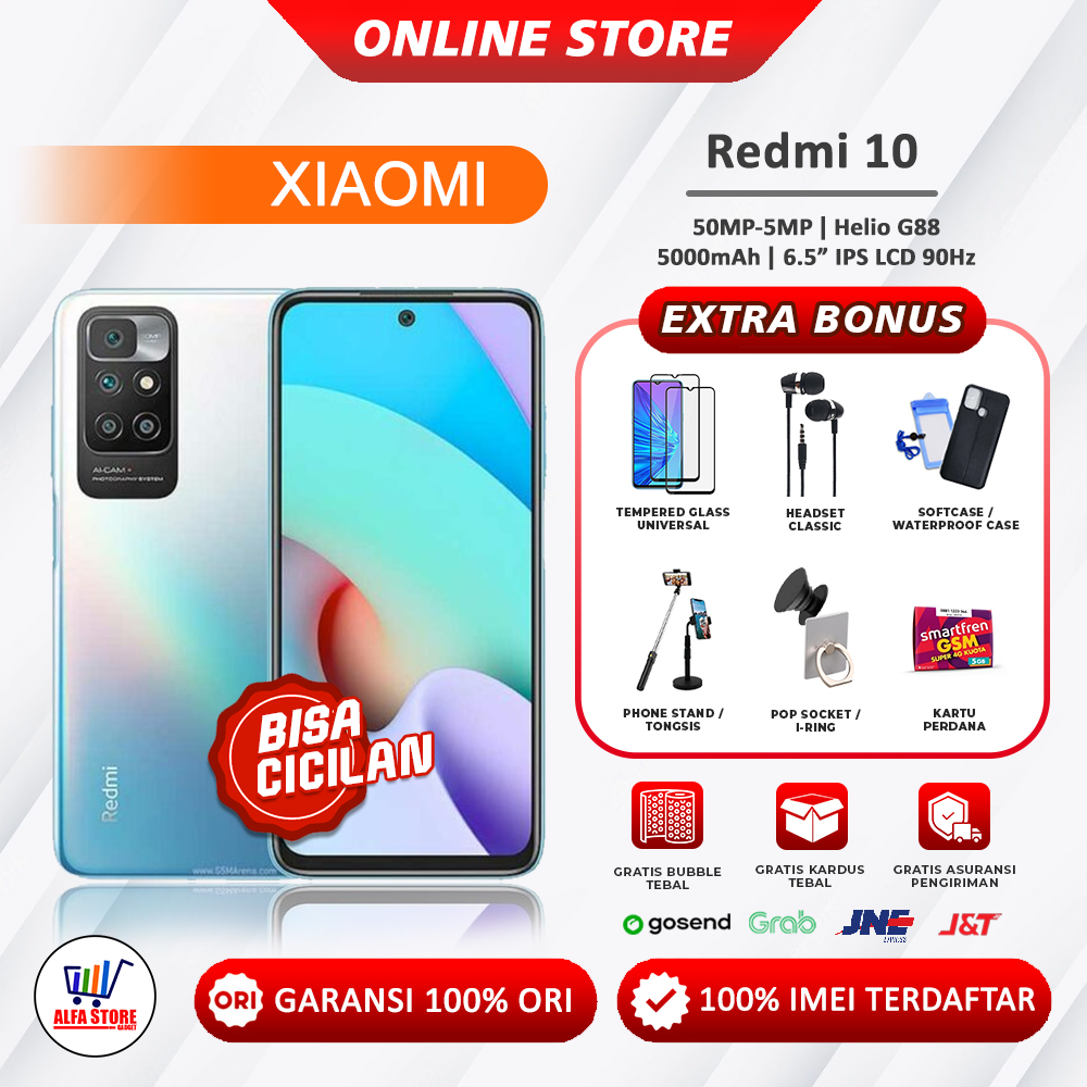 Jual Handphone xiaomi redmi 10 ram 6/128gb ram 4/64 Garansi Resmi | Shopee Indonesia