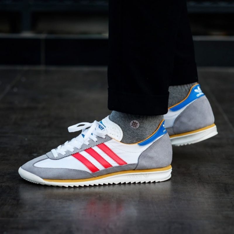 Jual Sepatu Adidas Sl72 Sepatu Sneakers Casual Pria White Red | Shopee ...