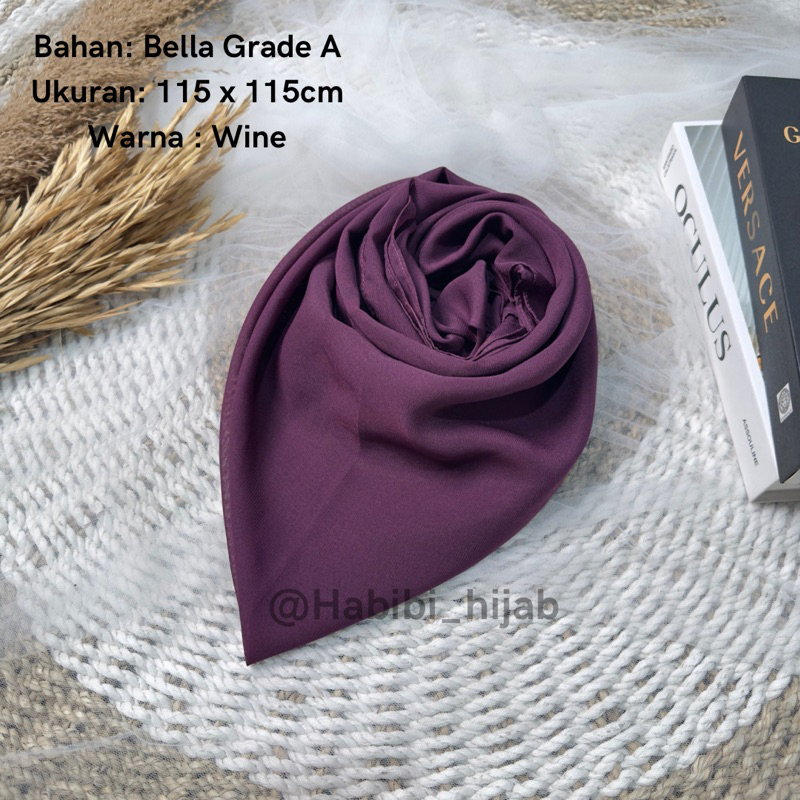 Jual Bella Square Polycotton 115 X 115 Jahit Tepi Kecil Premium 78 Warna Hijab Segi Empat ...