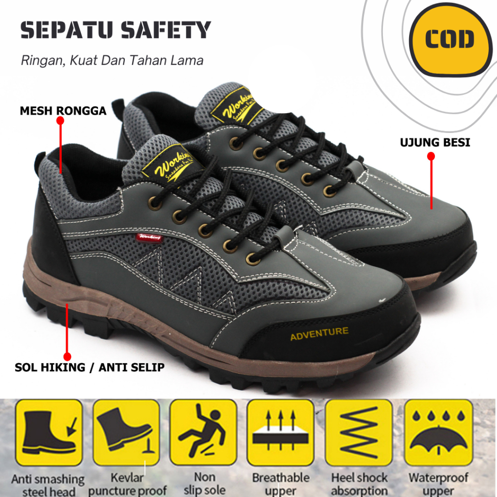 Jual Sepatu Safety Pria Ujung Besi Sefty SEPATU SAFETY SEMI BOOTS PRIA ...