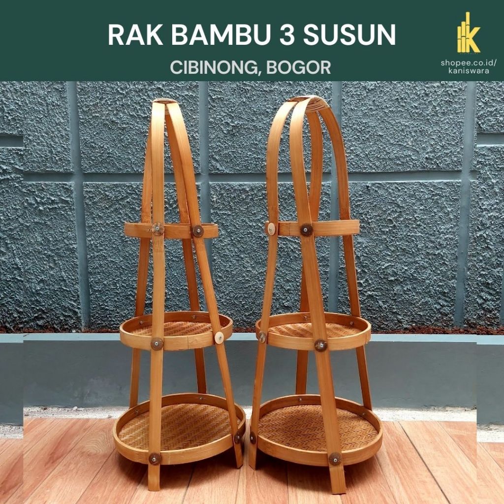 Jual Rak Susun Bambu Premium | Rak Saji Bumbu Dapur Kue / Free-standing ...