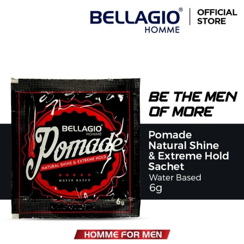 Jual Bellagio Pomade Natural Shine & Extreme Hold Sachet 6g | Shopee ...