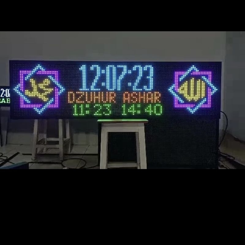 Jual Jam Sholat Running Text RGB Ukuran 40cm x 136cm | Shopee Indonesia