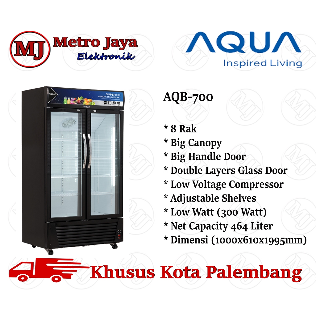 Jual SHOWCASE 2 PINTU AQUA AQB-700 464 LITER AQB 700 Low Watt Low Volt | Shopee Indonesia