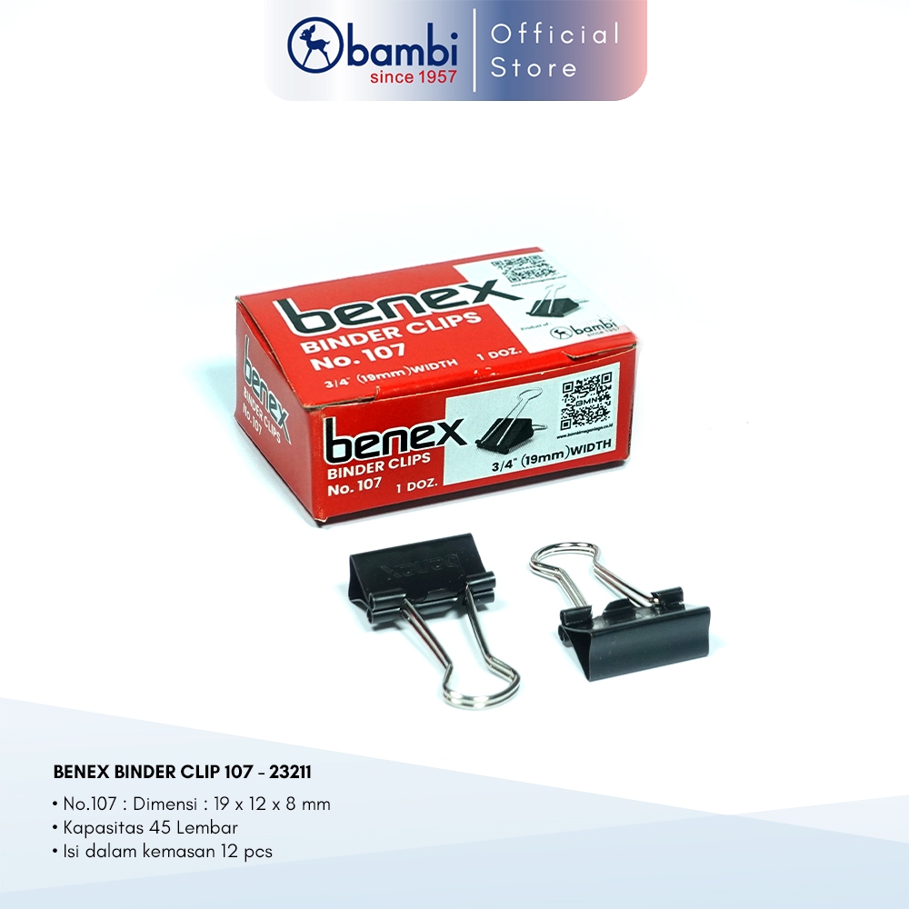 Jual Benex Binder Clip Benex 19 mm Small Size Edisi Paper Clip ...