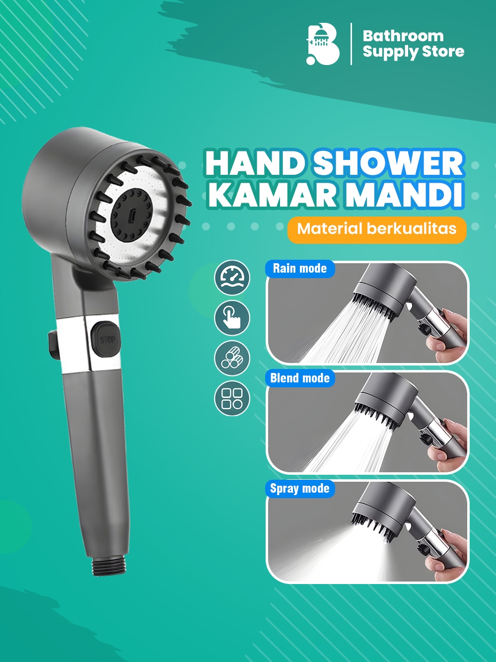 Jual Hand Shower Kamar Mandi Paket Panel Shower Tekanan Tinggi ...