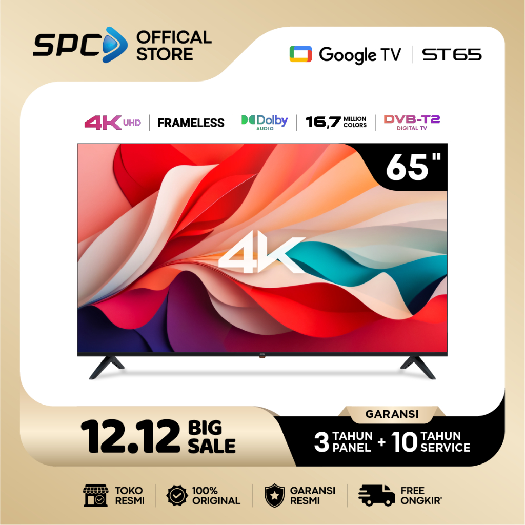 Jual SPC ST65H - Google TV 65 inch 4K UHD | Dolby Audio | Google ...