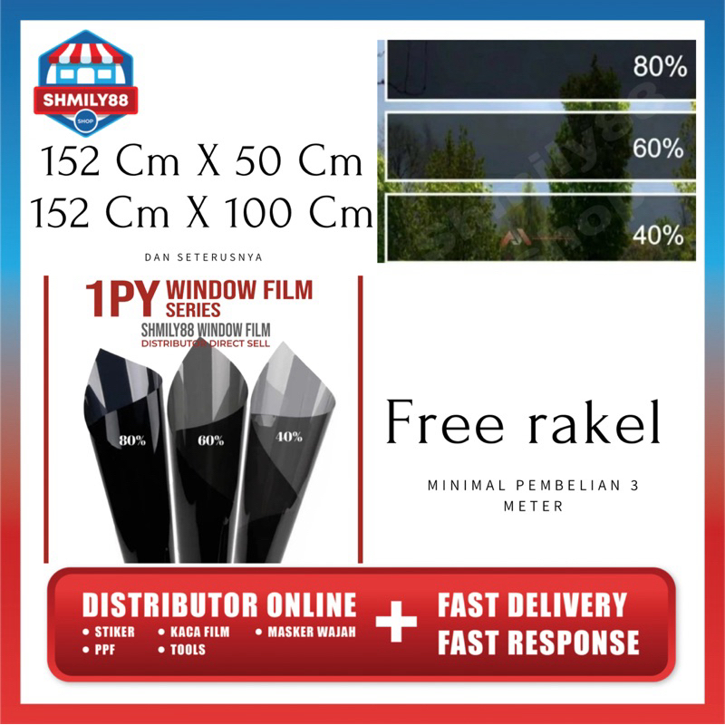 Jual Kaca Film Hitam Riben Kaca Film Mobil Dan Gedung Harga 1 pcs 152 ...