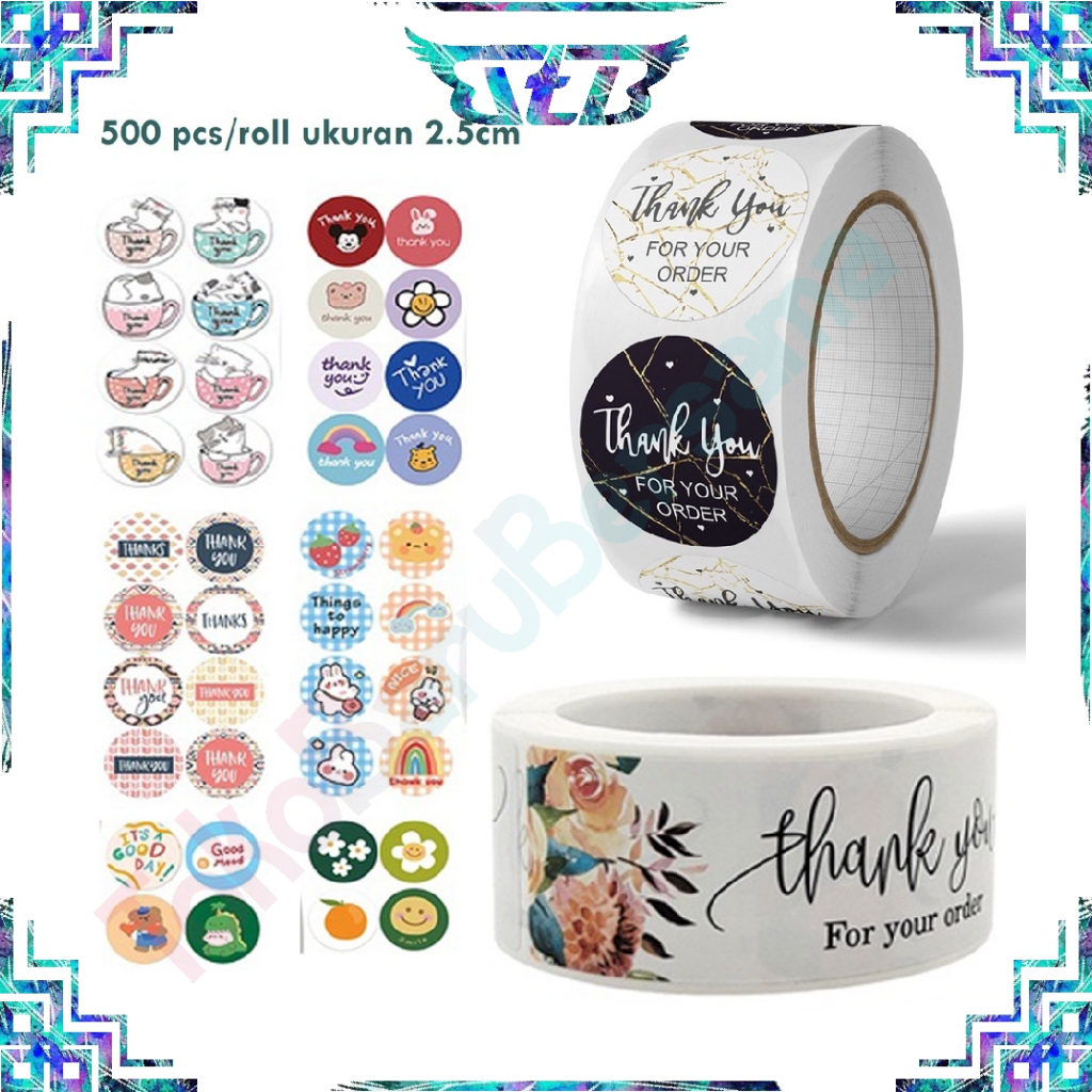 Jual TBB 500 Pcs Stiker Label Roll Thank You - Sticker Label Makanan ...