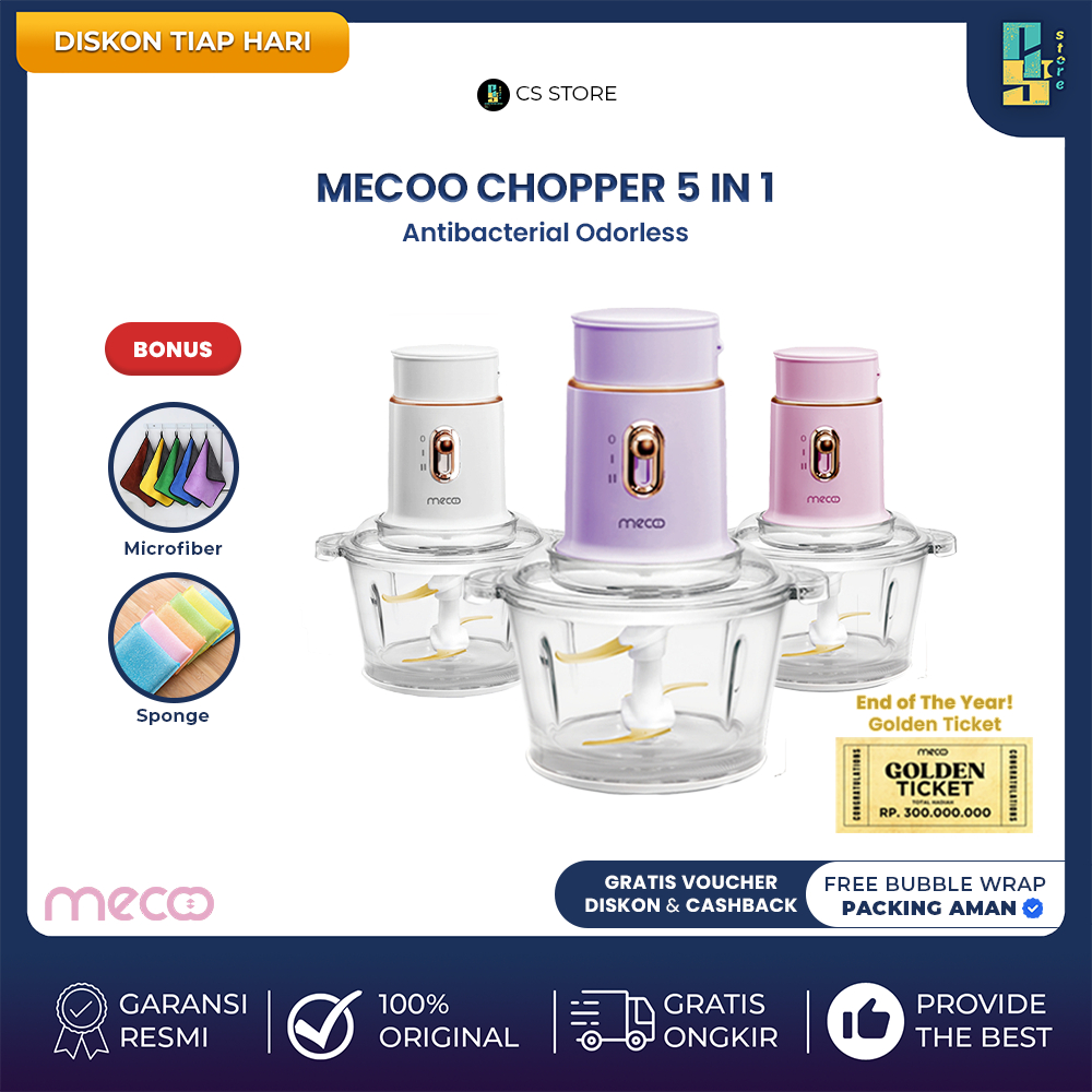 Jual Mecoo Most Aesthetic 5 in 1 Antibacterial Odorless Chopper 250 Low ...