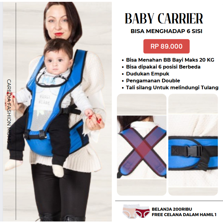Jual CAREDIA - Baby Carrier Gendongan Bayi M-Shape dengan Bahan Premium ...