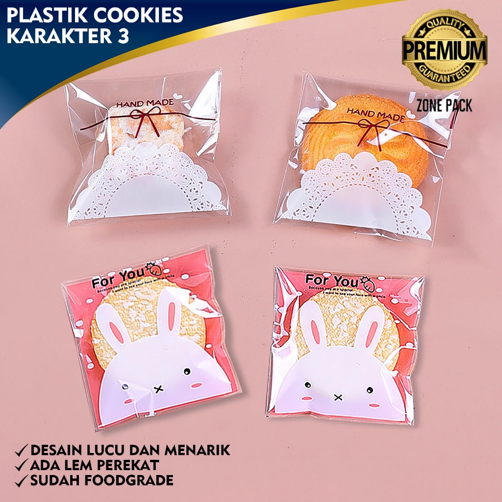 Jual [100 PCS] Plastik Cookies Karakter Snack | Plastik Cookies Panda ...