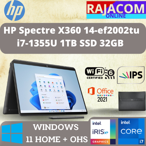 Jual HP Spectre X360 14-ef2002tu i7-1355U 1TB SSD 32GB Win11+OHS ...