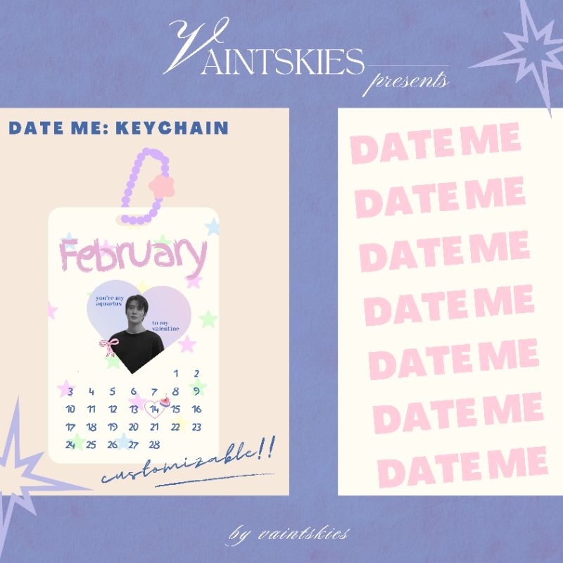 Jual date me: keychain!! (open custom) | Shopee Indonesia