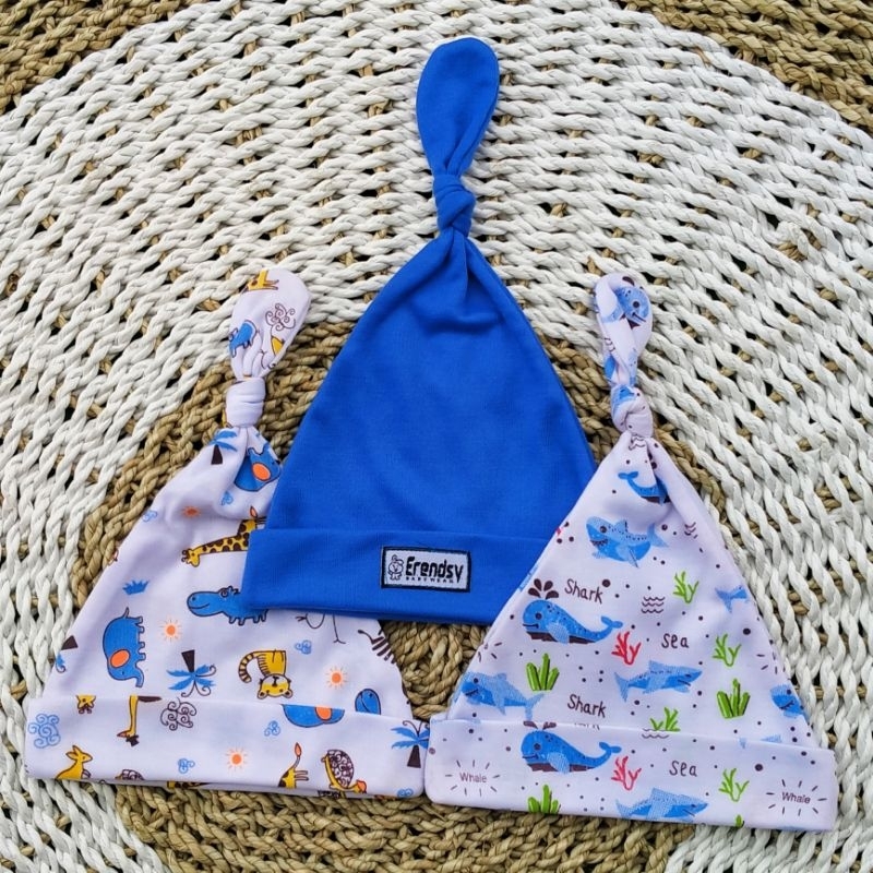 Jual 3 PCS Topi Kupluk Bayi Seri Warna Penutup Pelindung Kepala Bayi ...