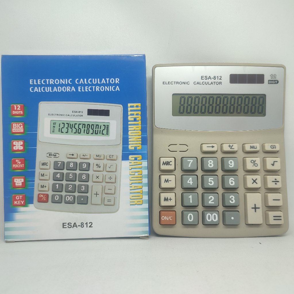 Jual Kalkulator, Calculator Esa 812 Original/Kalkulator Besar 12 Digit ...