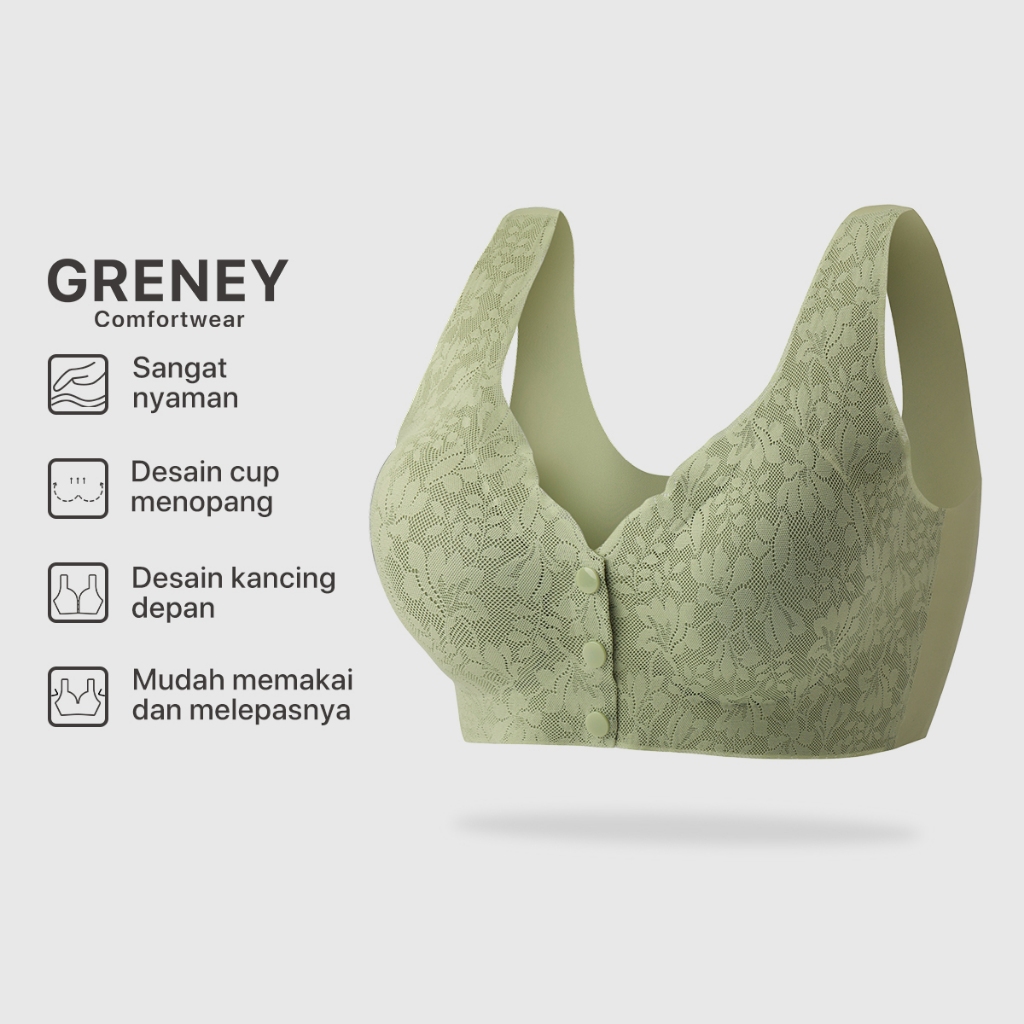 Jual GRENEY-L.W.L-Bra Rompi Renda Kancing Depan Pakaian Dalam Push Up ...