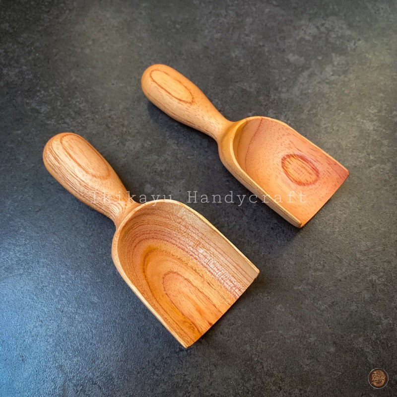 Jual wooden scoop/sekop kayu/sekop kayu murah/sendok garam | Shopee ...