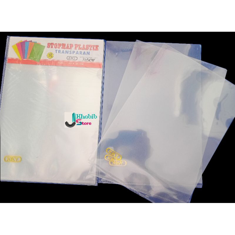 Jual stopmap plastik L bening/map transparan/merk Kiky per pcs minimal ...