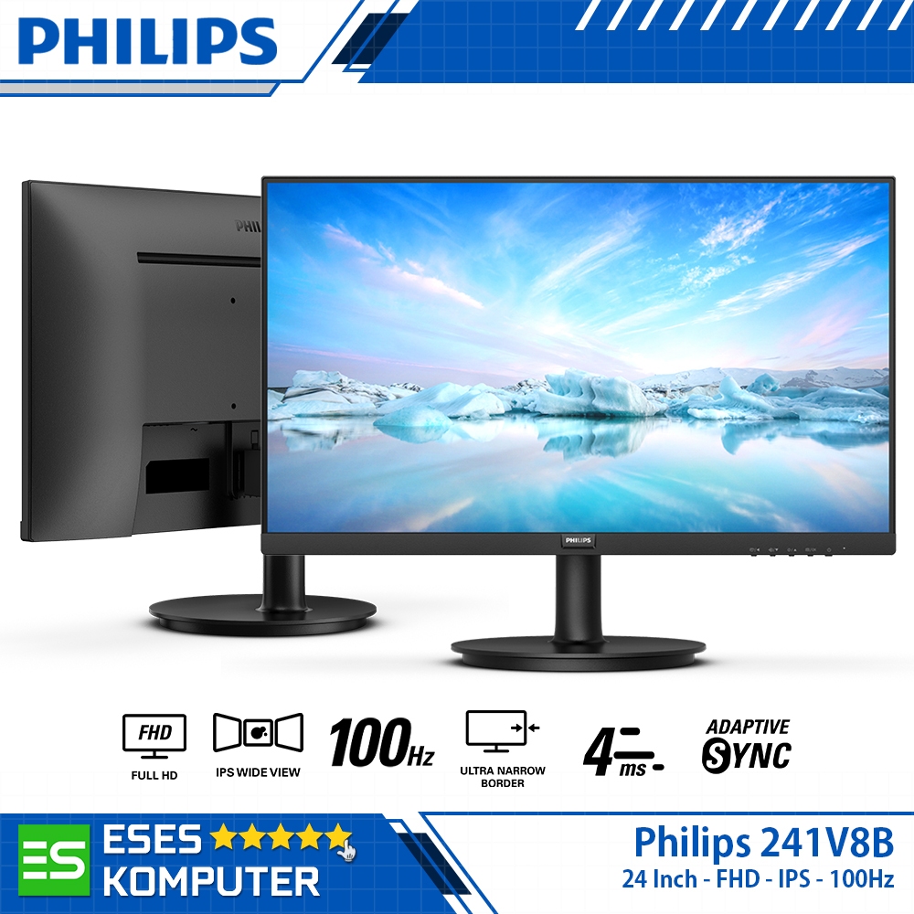 Jual Monitor Philips 241V8B 24" IPS FHD 100Hz Adaptive Sync | Shopee ...