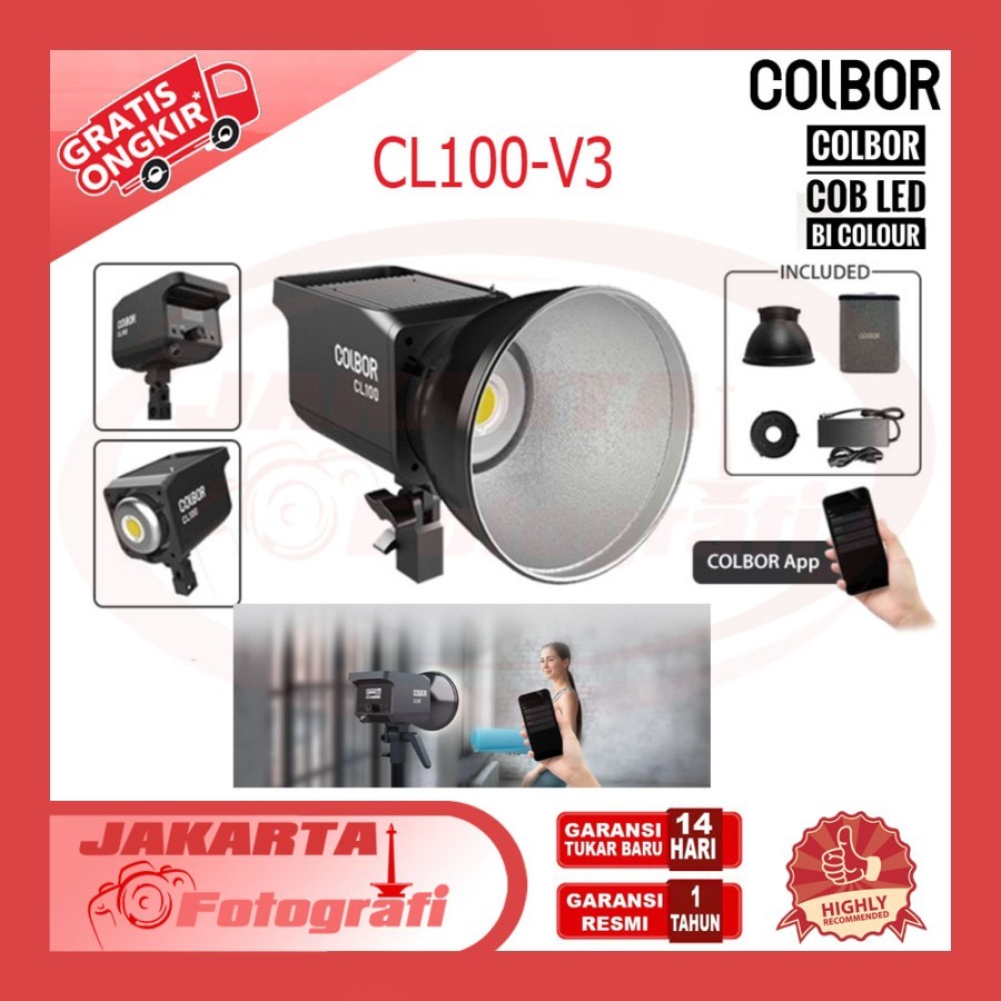 Jual Colbor CL100 V3 Bi-color 100W COB LED Studio Light Colbor CL 100 ...