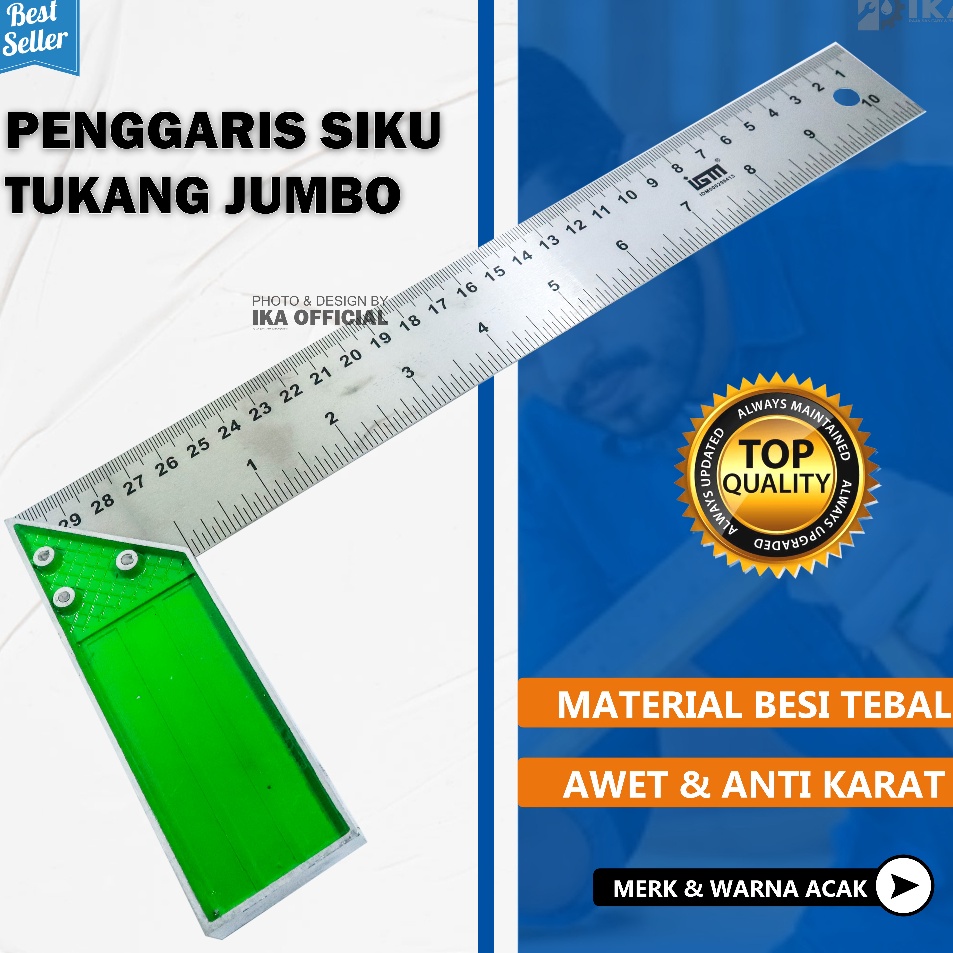 Jual Best Produk SIKU TUKANG BODY JUMBO TEBAL 12 INCH / ALAT GARIS ...