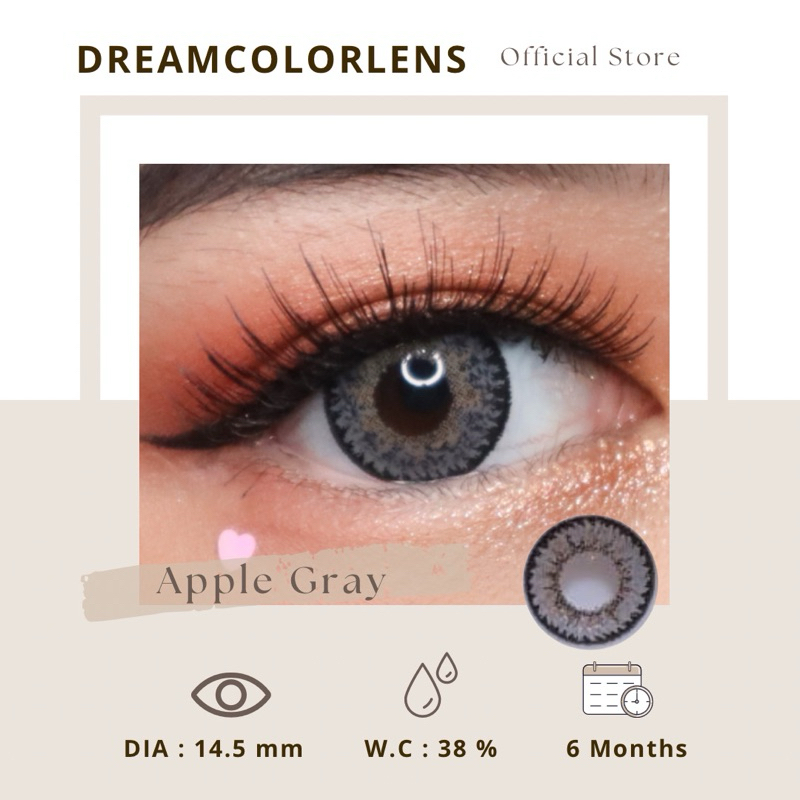 Jual EYEMAZING Softlens - APPLE Gray / Grey / Abu Normal Minus Beda ...