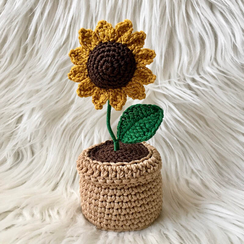 Jual [READY] [COD] Amigurumi Flower Pot (Free kartu ucapan)| Flower ...