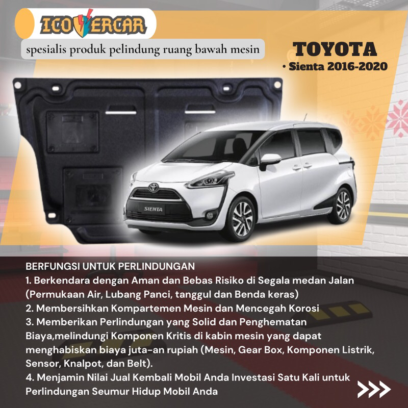 Jual cover engine pelindung ruang bawah mesin Toyota Sienta tahun 2016-2020 | Shopee Indonesia