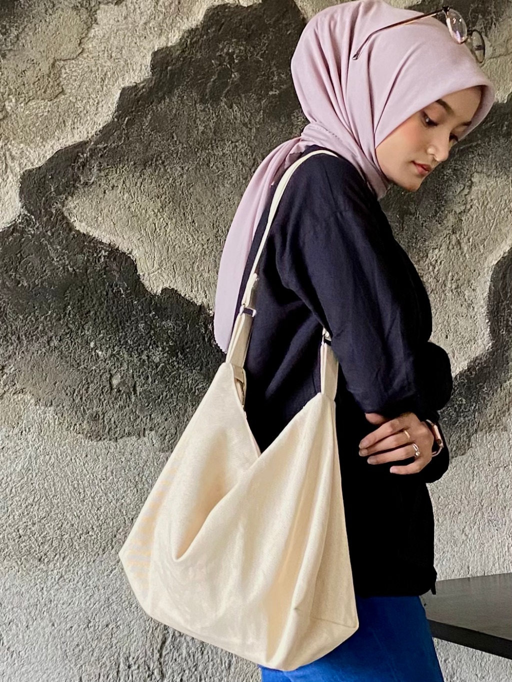 Jual Hobo Zipper bag Tas Wanita Kanvas Resleting Canvas bag Tas Bahu by ...