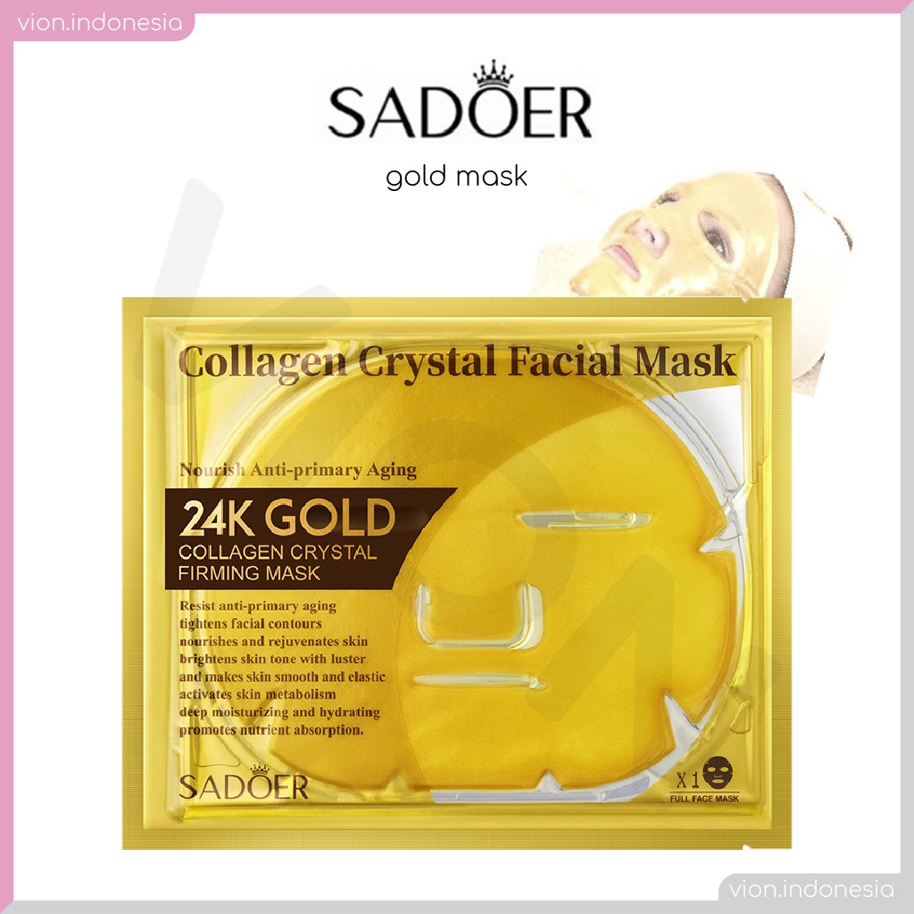 Jual SADOER Gold Mask Crystal Facial Sheet Mask Masker Topeng Collagen ...