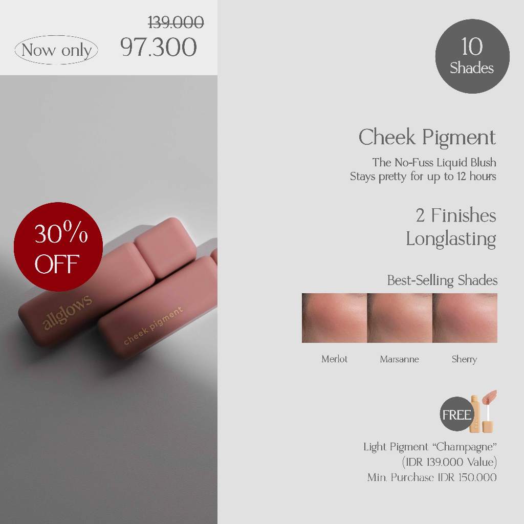Jual Allglows - Cheek Pigment (Liquid Blush, Matte Finish, 8 Hours ...