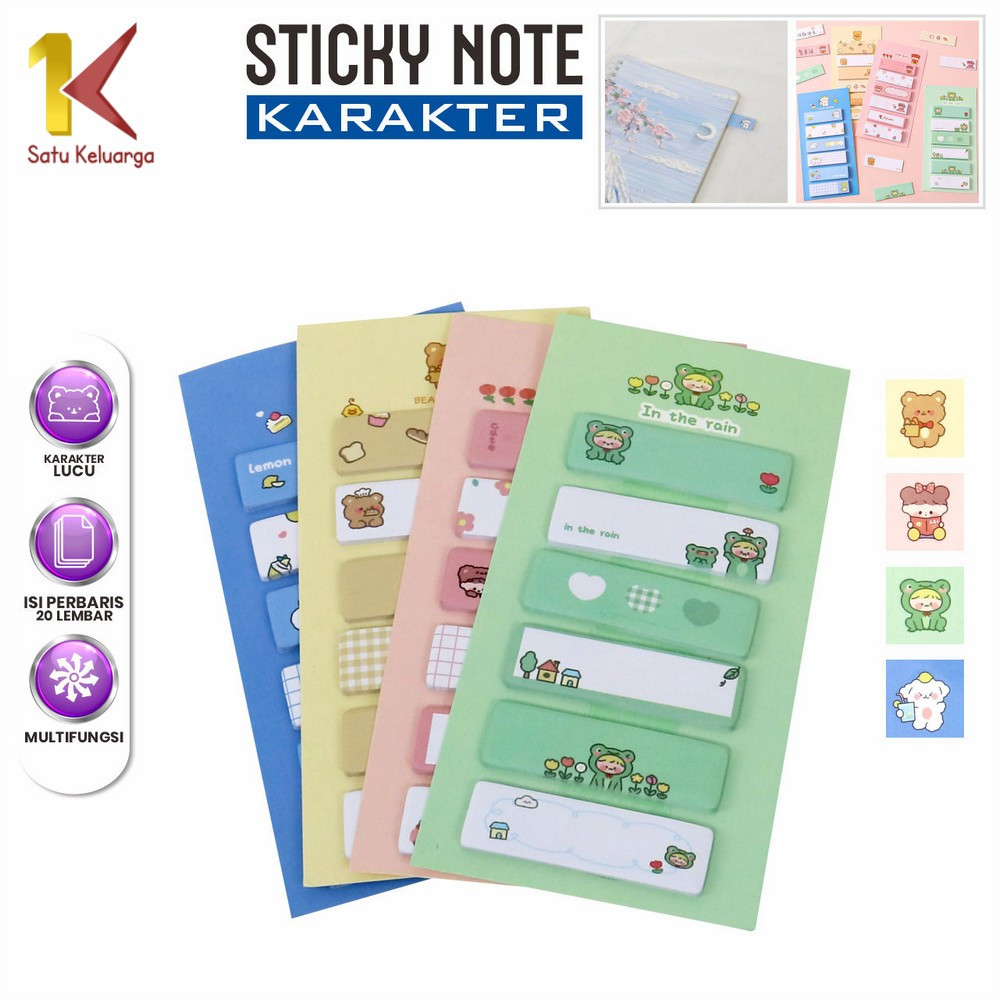 Jual Satu Keluarga Sticky Note 6 Baris 120 Lembar Karakter Lucu A79 ...