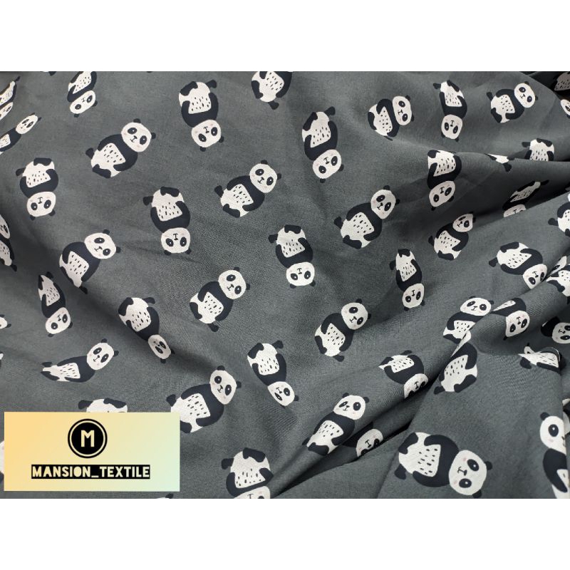 Jual Bahan Kain Katun Poplin Garment Motip Panda | Shopee Indonesia